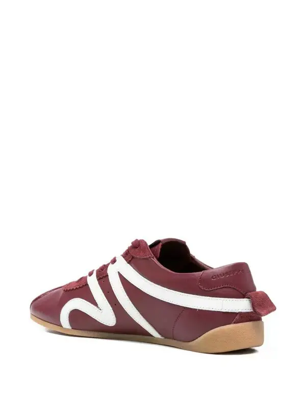 GIUSEPPE ZANOTTI Suede Detail Lace-up Sneakers - Red