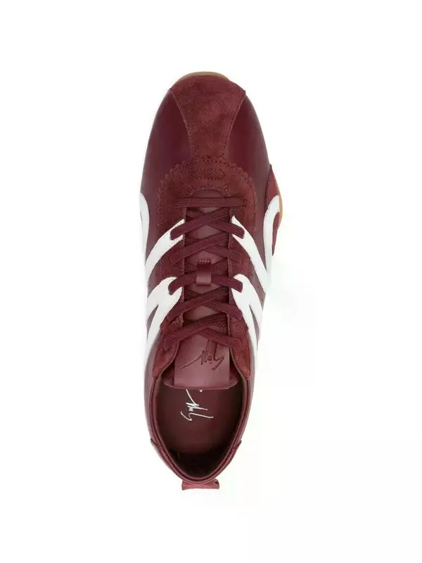 GIUSEPPE ZANOTTI Suede Detail Lace-up Sneakers - Red