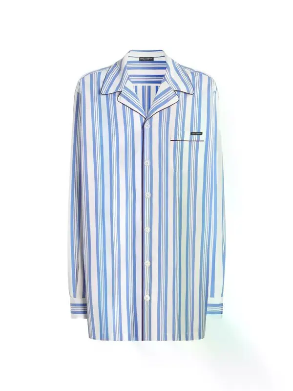 Dolce & Gabbana Striped Poplin Vanity Shirt - Blue