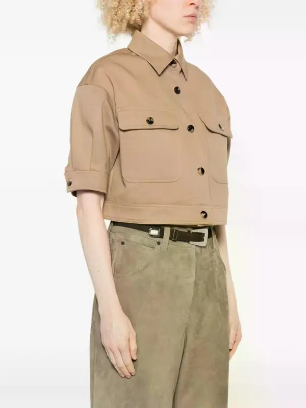 Max Mara Buttoned Cropped Jacket - Brown