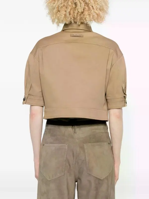 Max Mara Buttoned Cropped Jacket - Brown