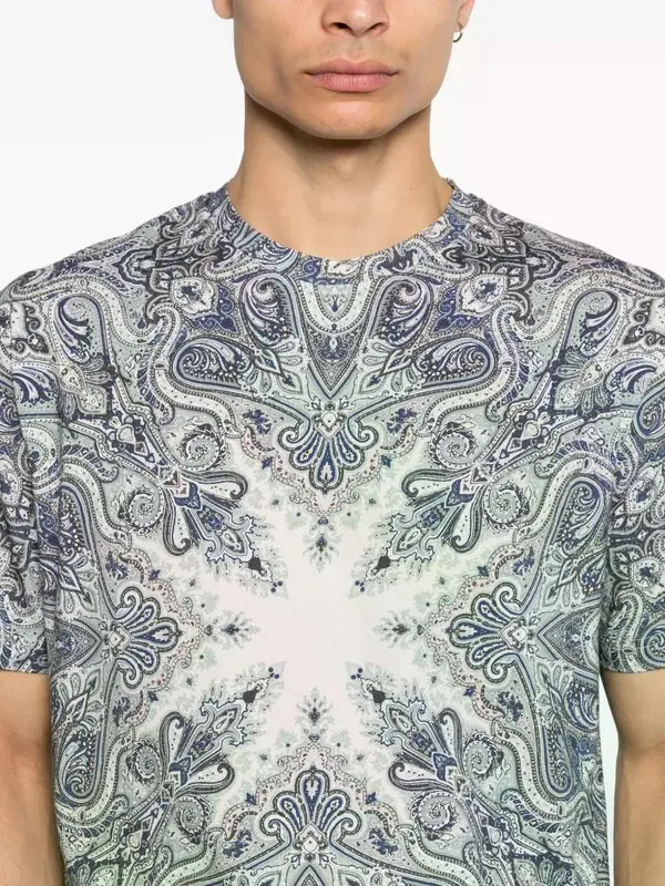 Etro Paisley-print T-shirt - Blue