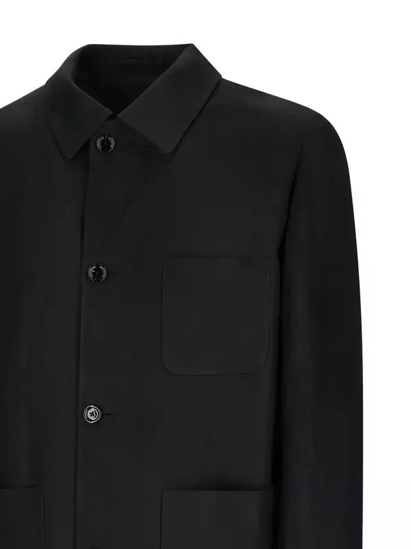 LARDINI Patch-pocket Shirt Jacket - Black