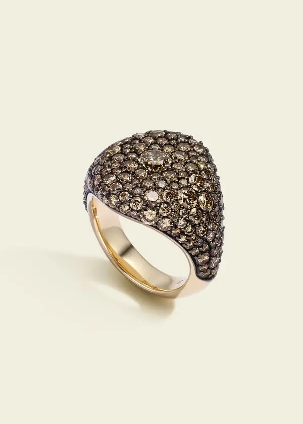 LUCY DELIUS Cognac Diamond Signet Ring - Brown