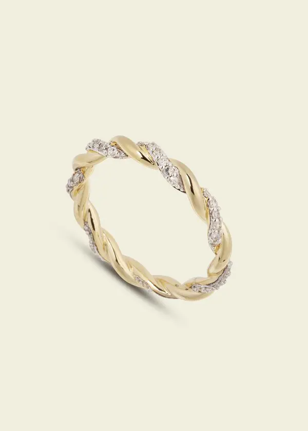 LUCY DELIUS Diamond Twisted Rope Ring - Yellow