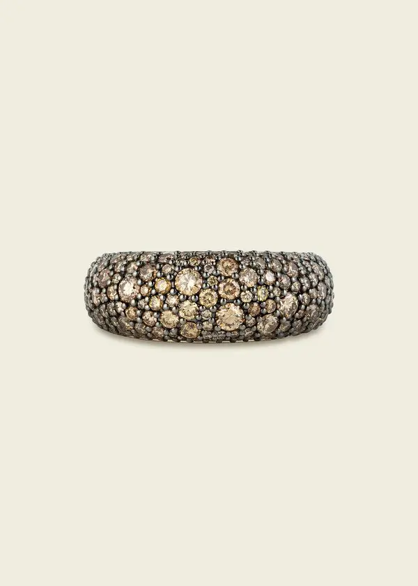 LUCY DELIUS Cognac Diamond Pavé Bombé Ring
