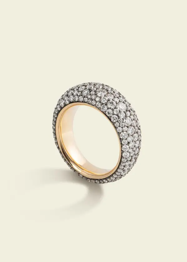 LUCY DELIUS Diamond Bombé Ring - Brown