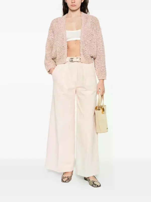 FORTE_FORTE Open-front Knitted Jacket - Neutrals