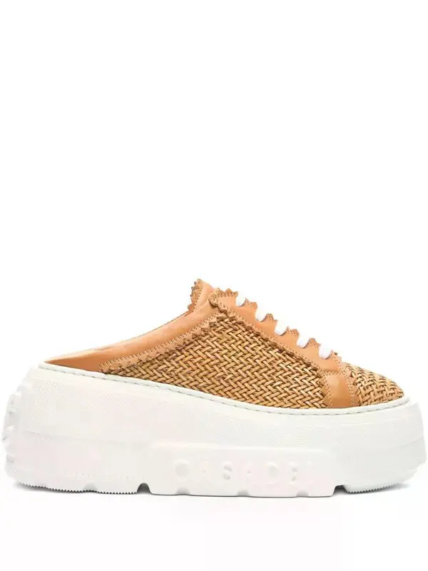Casadei Nexus Woven Slip-on Platform Sneakers - Brown