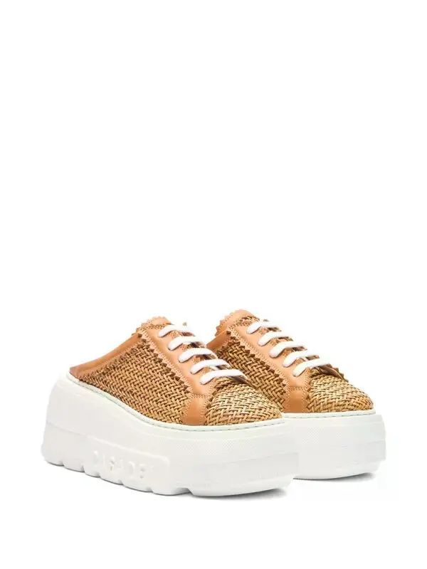 Casadei Nexus Woven Slip-on Platform Sneakers - Brown