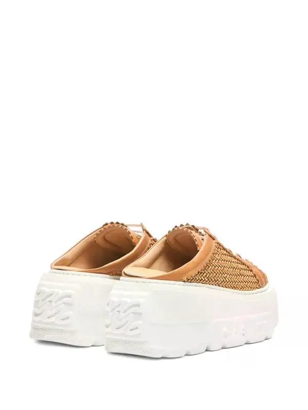 Casadei Nexus Woven Slip-on Platform Sneakers - Brown