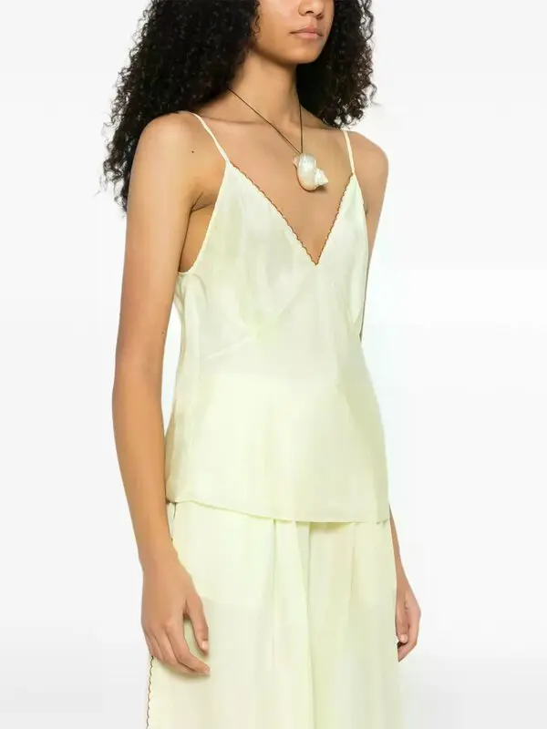 FORTE_FORTE Scalloped V-neck Top - Yellow