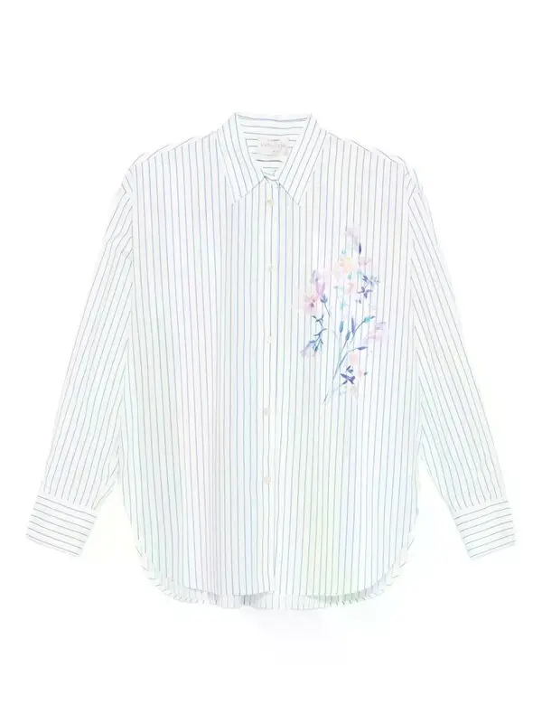 FORTE_FORTE Striped Floral Shirt