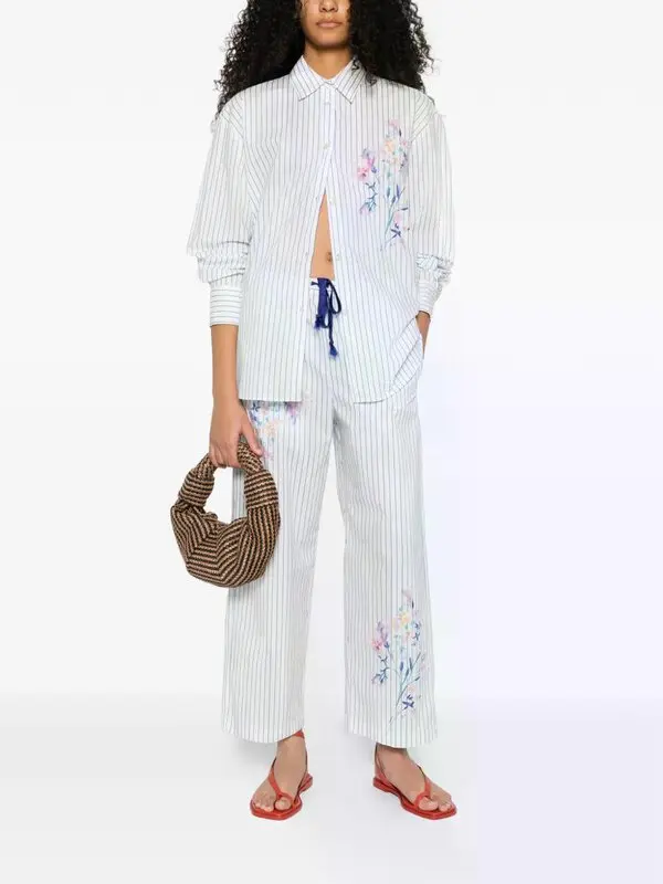 FORTE_FORTE Striped Floral Shirt