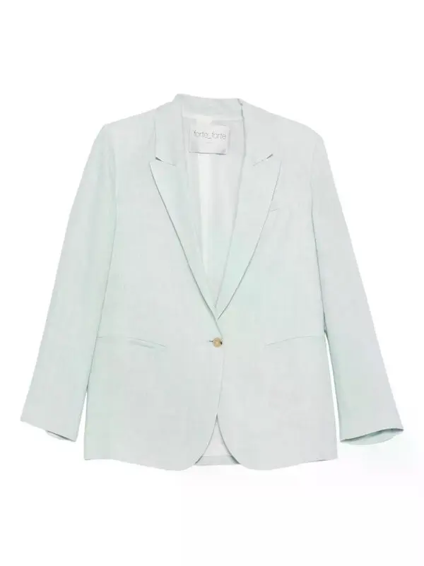 FORTE_FORTE Notched Lapels Single-breasted Blazer - Blue