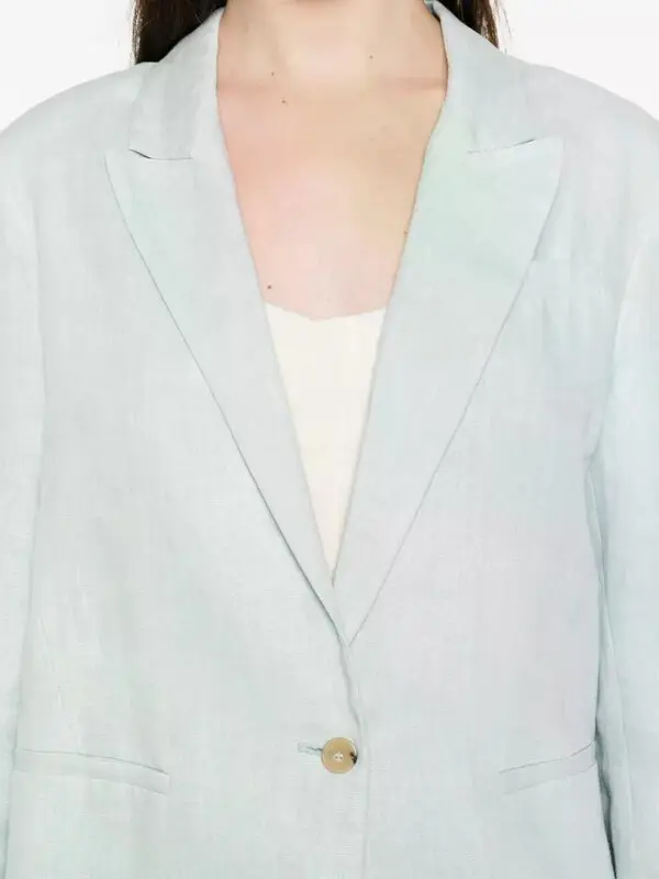 FORTE_FORTE Notched Lapels Single-breasted Blazer - Blue