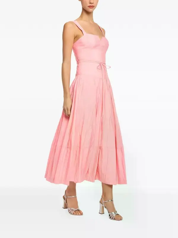 Cinq À Sept Sweetheart Neck Tie Midi Dress - Pink