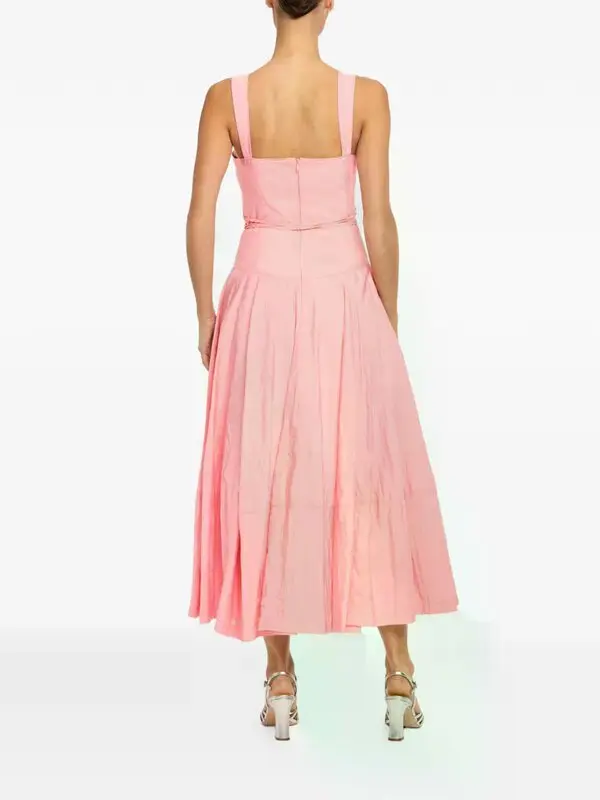 Cinq À Sept Sweetheart Neck Tie Midi Dress - Pink