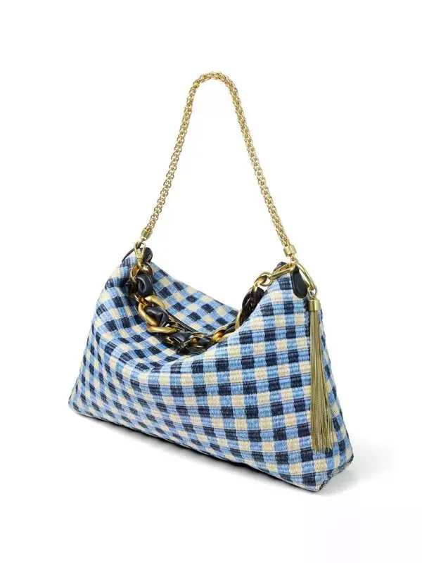 JIMMY CHOO Callie Maxi Check Chain Shoulder Bag