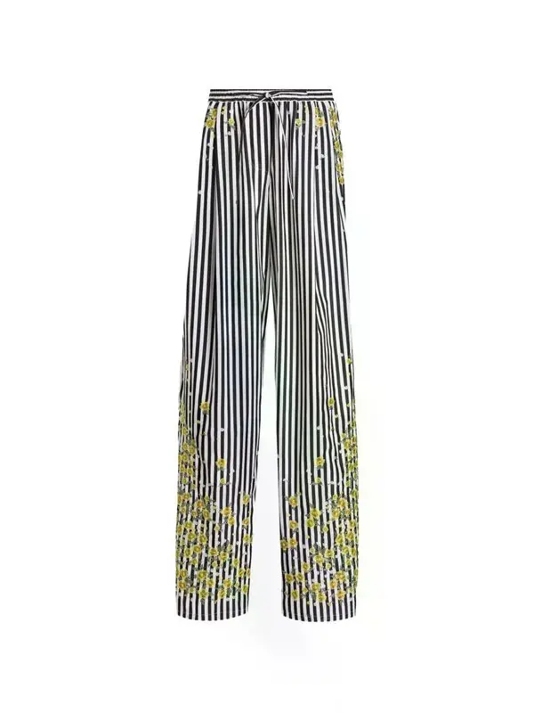 Dolce & Gabbana Floral Embroidered Poplin Trousers