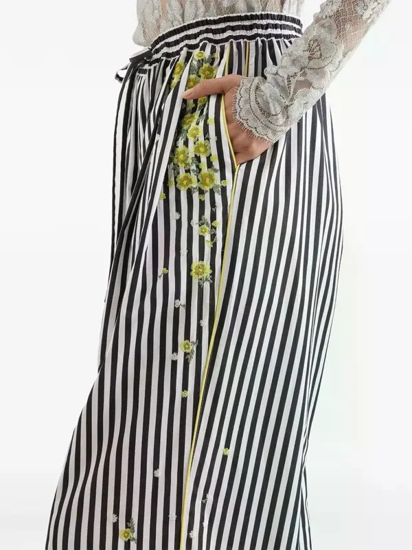 Dolce & Gabbana Floral Embroidered Poplin Trousers
