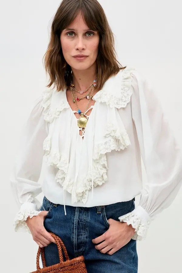 Rixo Milia Regular Blouse - White