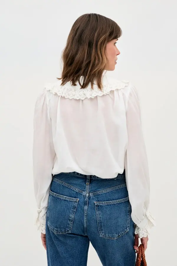 Rixo Milia Regular Blouse - White