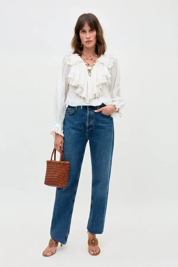 Rixo Milia Regular Blouse - White