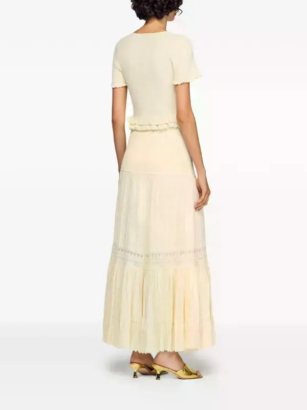 Sandro Ruffled Long Skirt