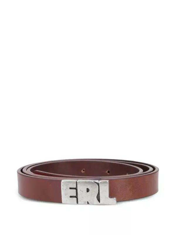 ERL Logo-plaque Leather Belt - Brown