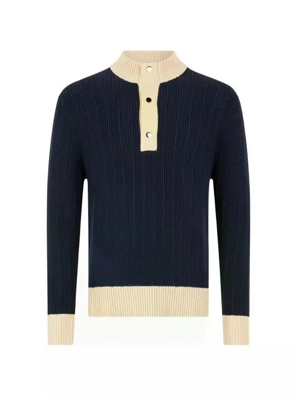 BALLANTYNE Buttoned Ribbed Pullover