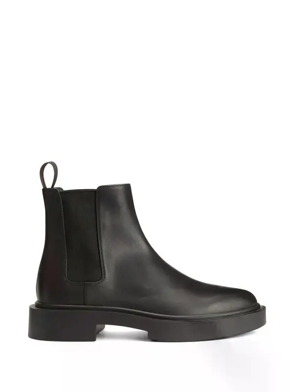 GIUSEPPE ZANOTTI Jeremiah Elastic Leather Chelsea Boots - Black