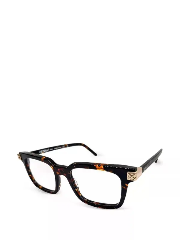 Off-White Geometric Frame Eyeglasses - Brown
