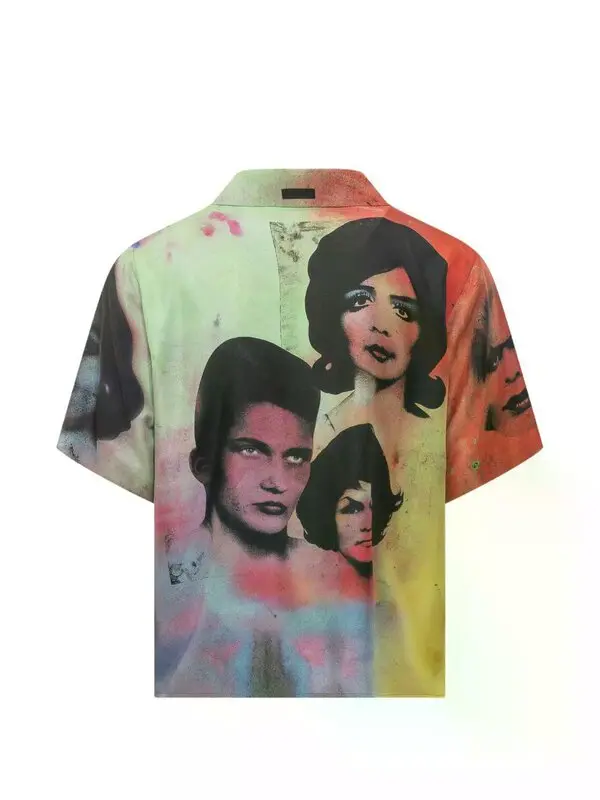 Versace Short-sleeved Printed Silk Shirt
