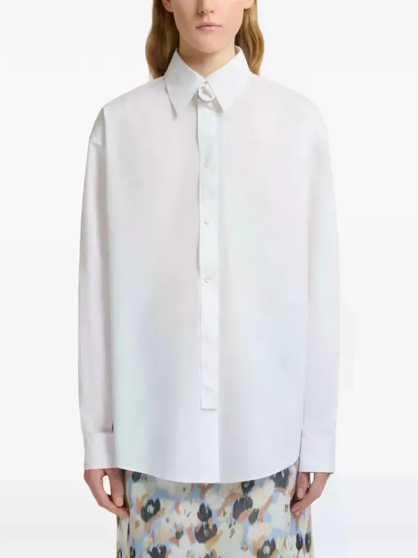 Marni D-ring Logo Organic Cotton Poplin Shirt