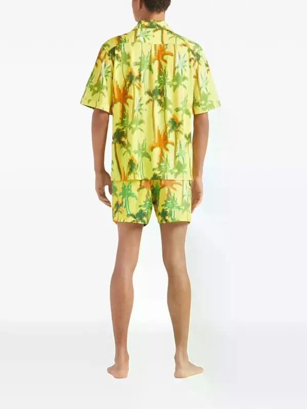 Vilebrequin Palms Offset Cotton Shirt