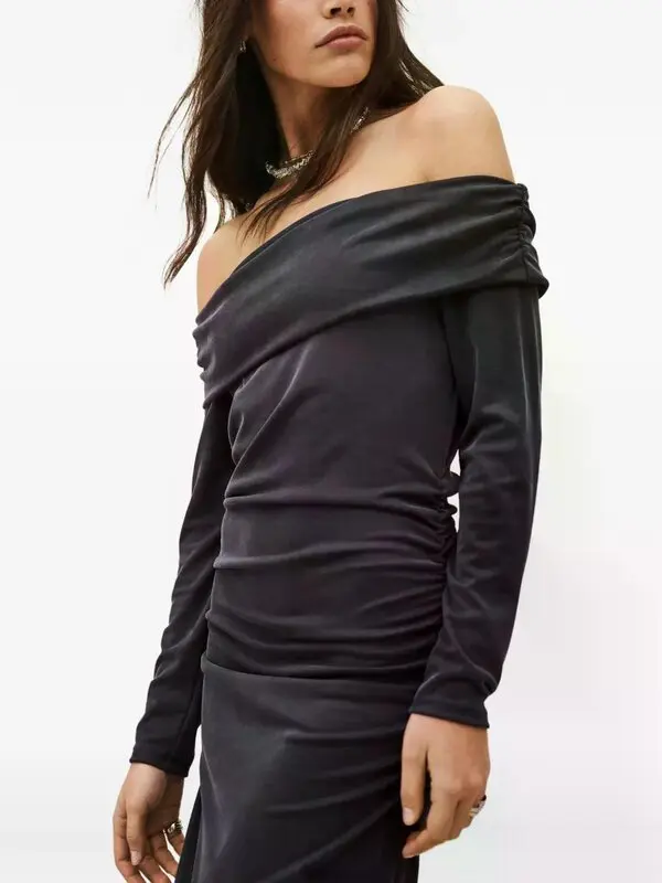 Ba&sh Bettina Off-shoulder Ruched Dress