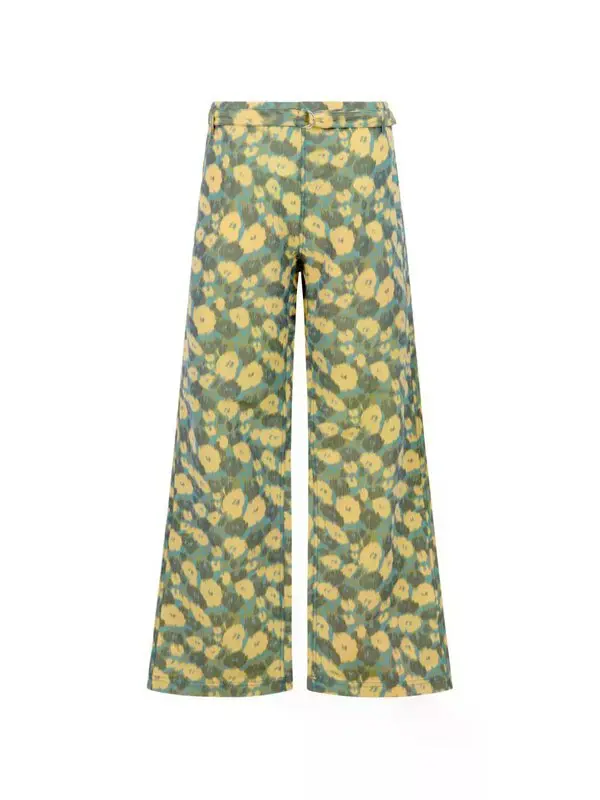 Marni Floral Print D-ring Belt Trousers