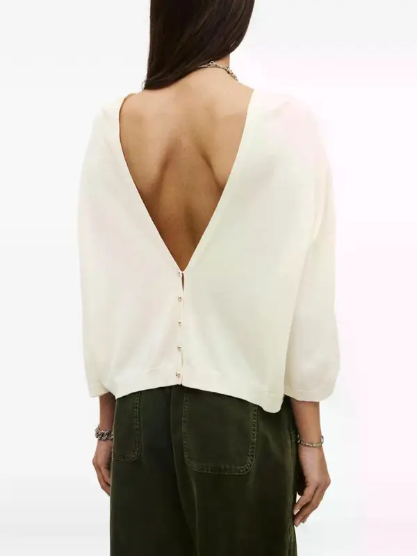 Ba&sh Open-back Buttoned Sweater