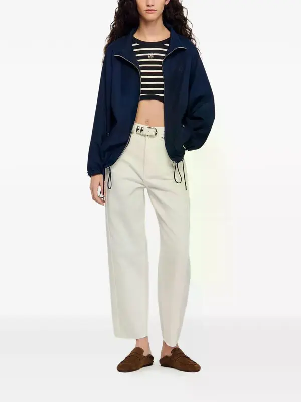 Sandro Drawstring High-neck Zip-up Jacket