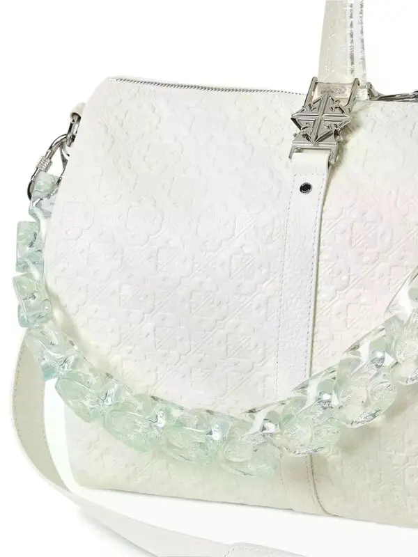 GUAPI Embossed Duffle Bag With Chain Detail