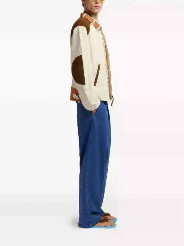 Marni Contrast Shoulder Buckle Bomber Jacket
