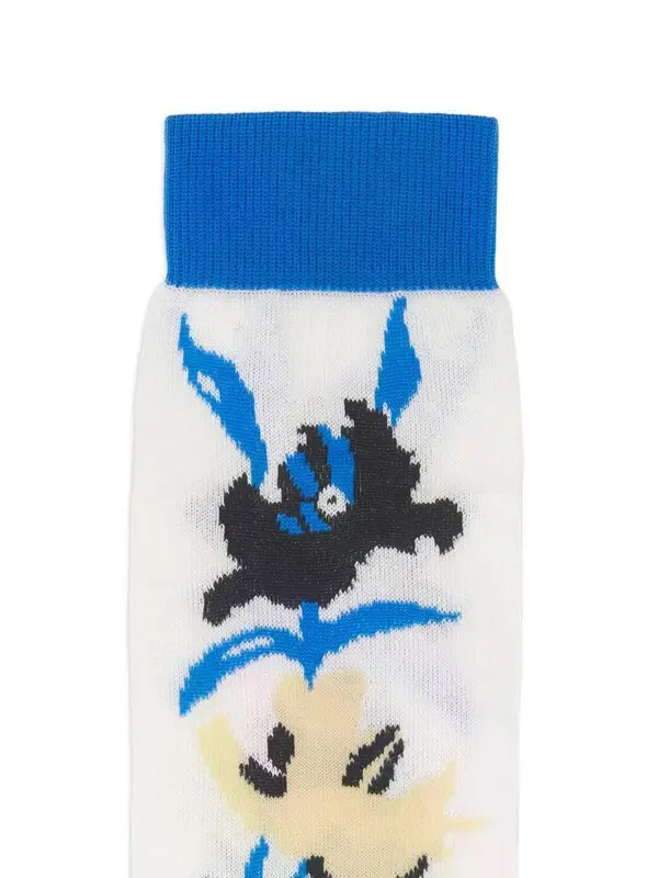 Marni Flower Intarsia Ribbed Socks