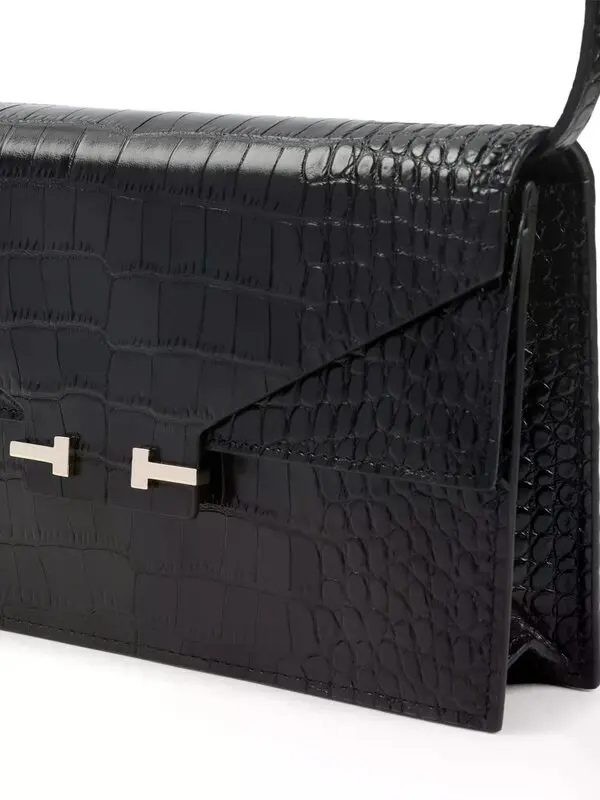 TOM FORD Crocodile-effect Shoulder Bag - Black