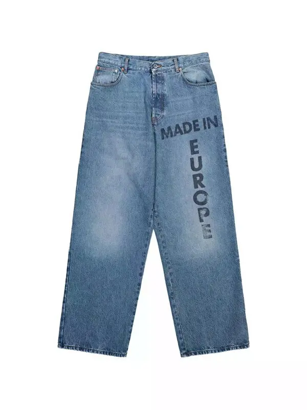 Vetements Text-print Straight Leg Jeans