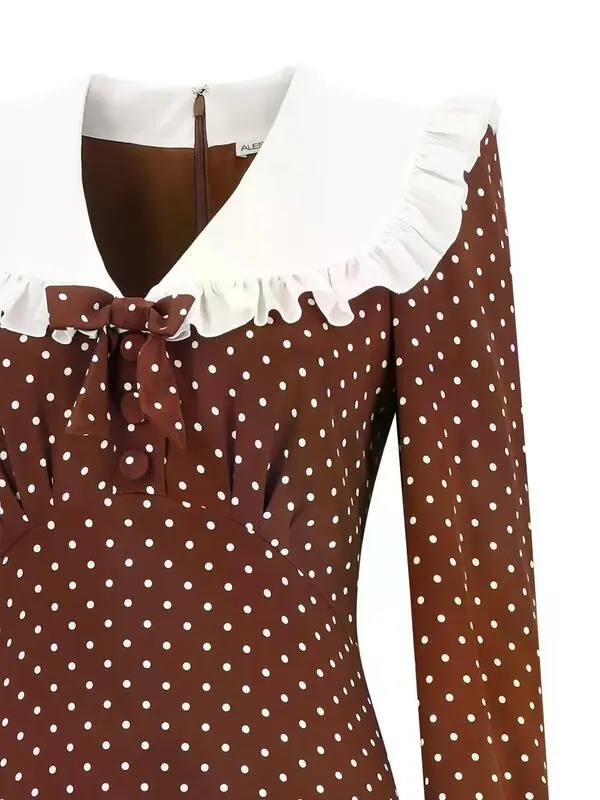 Alessandra Rich Polka-dot Ruffled Silk Dress