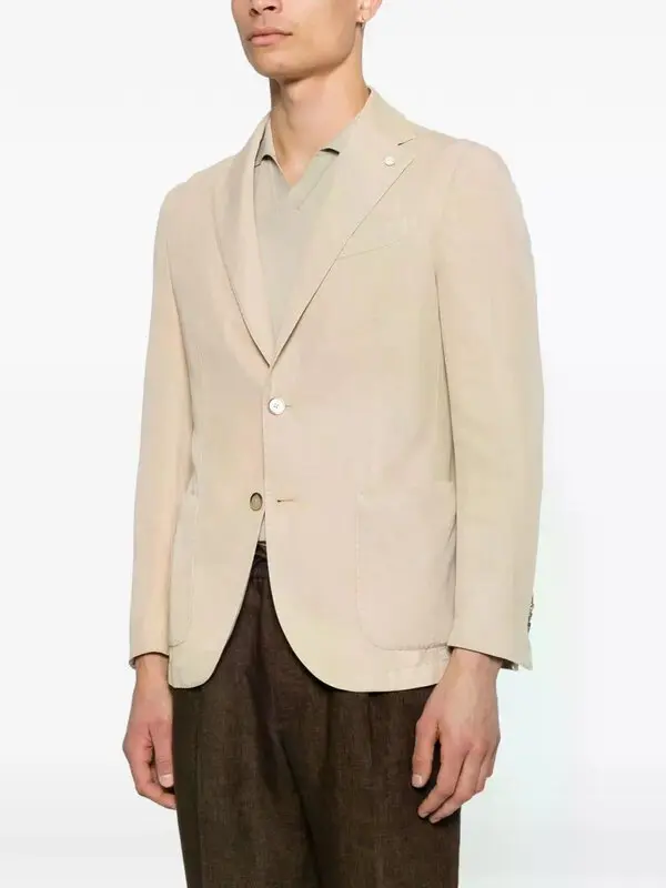 LUIGI BIANCHI Buttoned Single-breasted Blazer - Neutrals