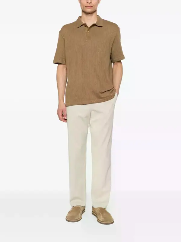 SAMSOE SAMSOE Sajase Button Knitted Polo Shirt - Neutrals