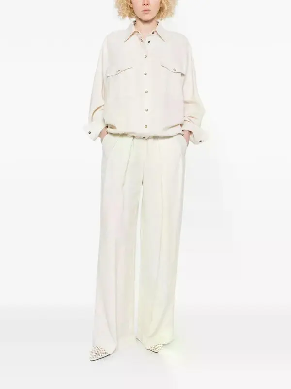 Brunello Cucinelli Flap-pocket Drawstring Shirt - Neutrals