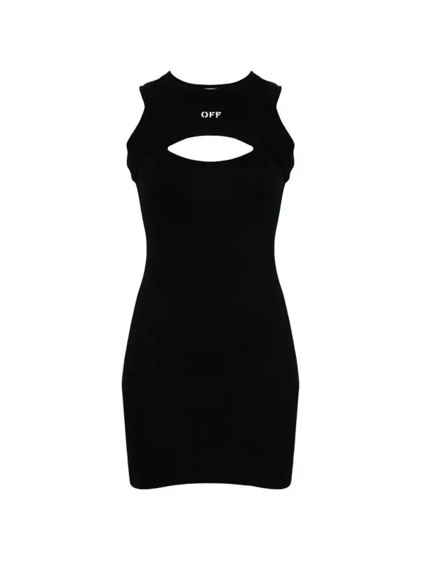 Off-White Cutout Fitted Dress